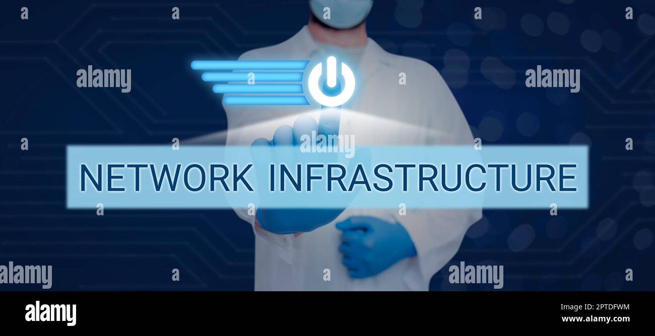 Text sign showing Network Infrastructure, Business approach Hardware ...