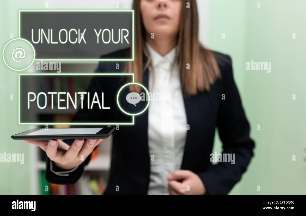 Inspiration showing sign Unlock Your Potential, Business overview ...