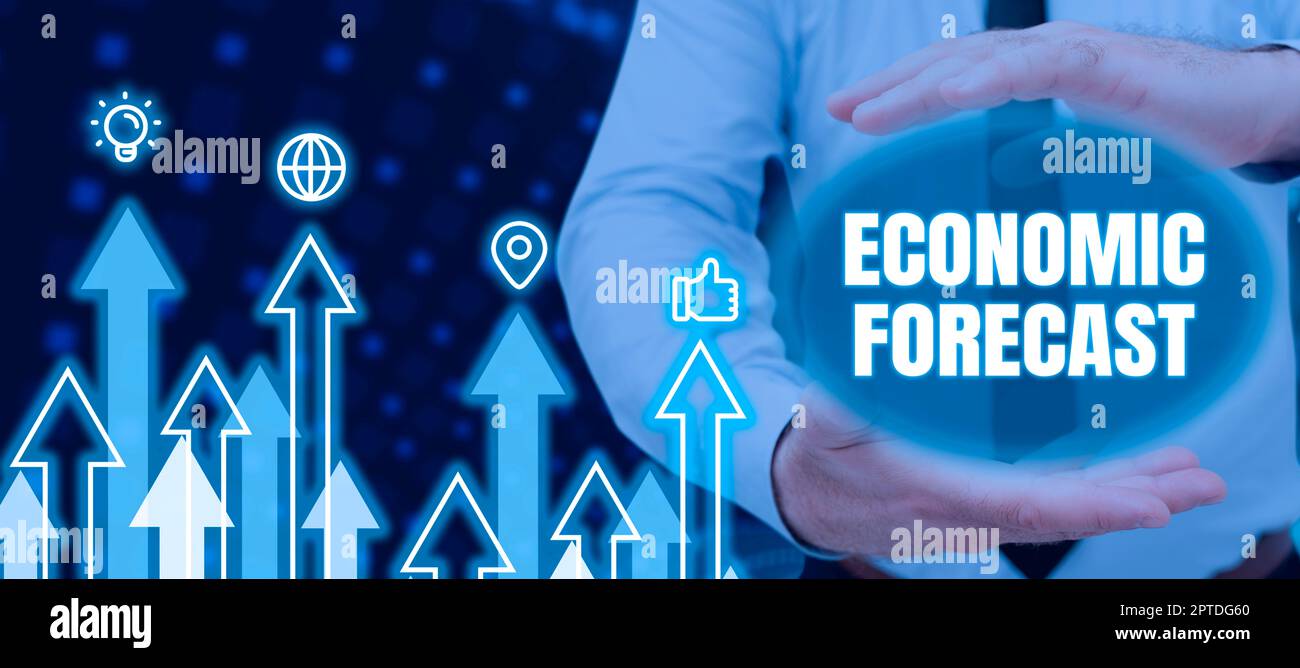 Text showing inspiration Economic ForecastProcess of making predictions ...