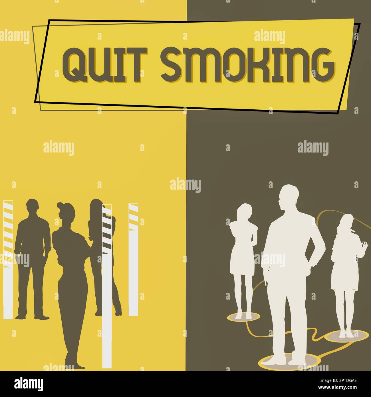 Writing displaying text Quit Smoking, Business overview Discontinuing ...