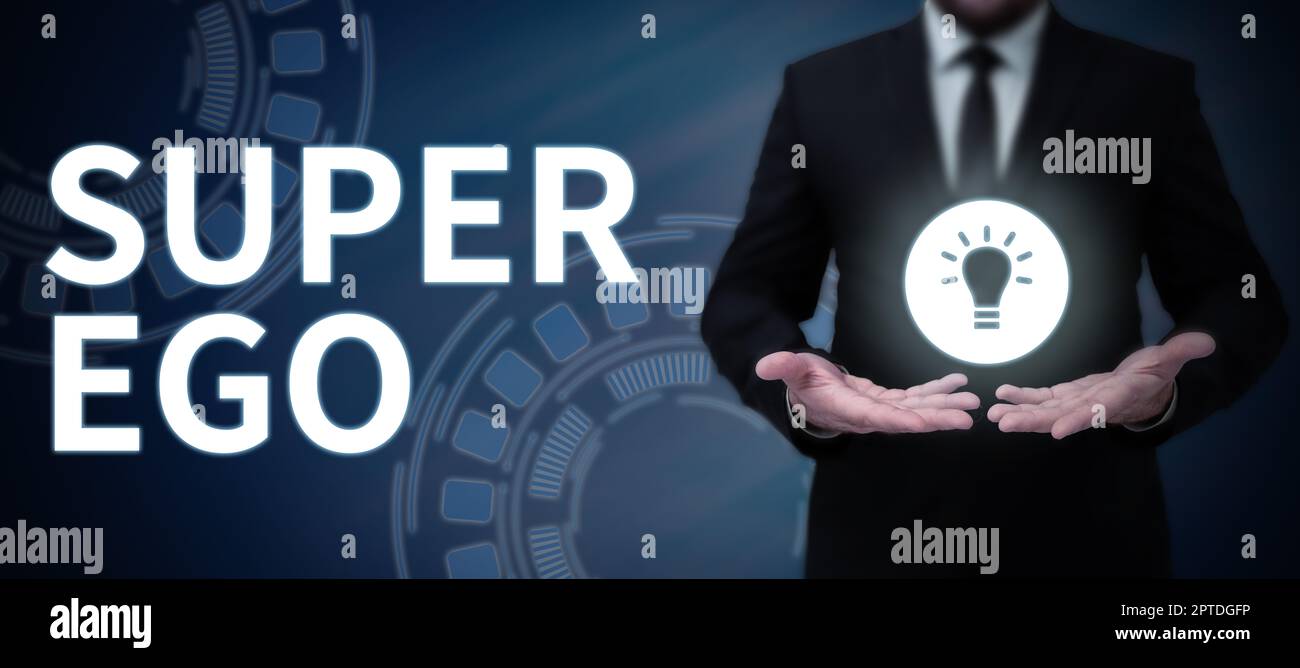 Text showing inspiration Super Ego, Business overview The I or self of ...