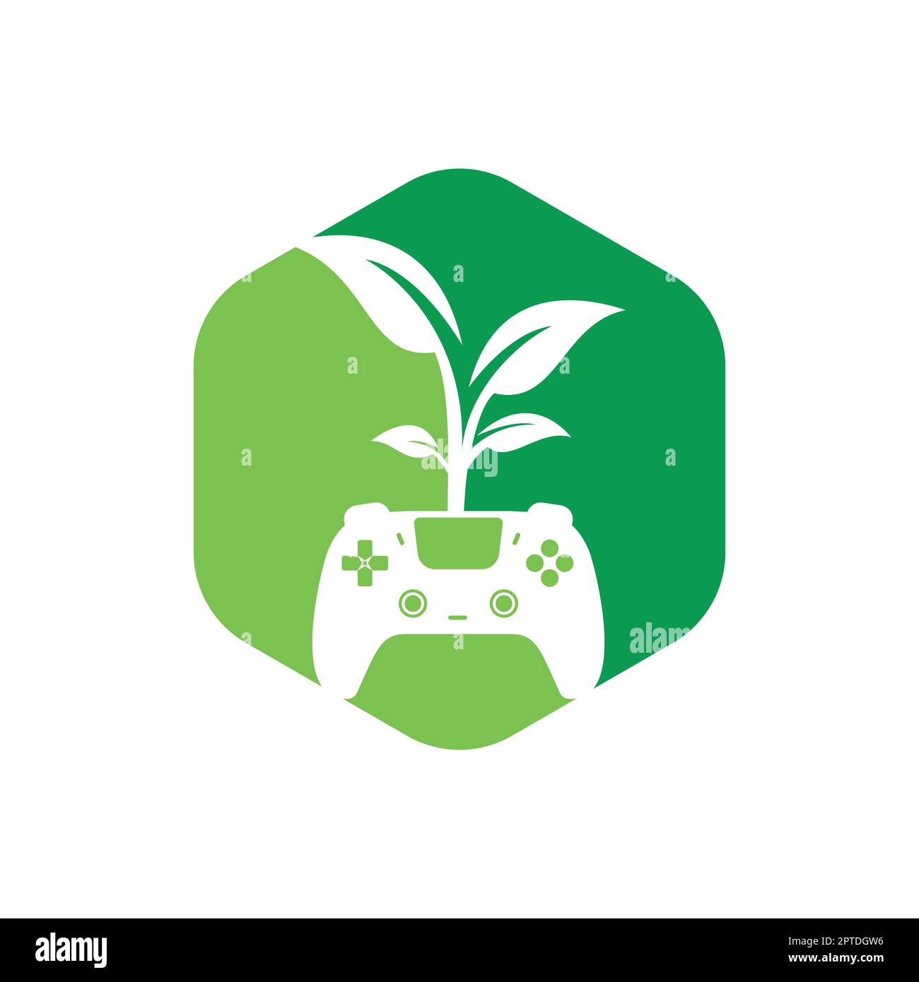 Eco game vector logo design. Green gamepad fresh leaf nature logo ...