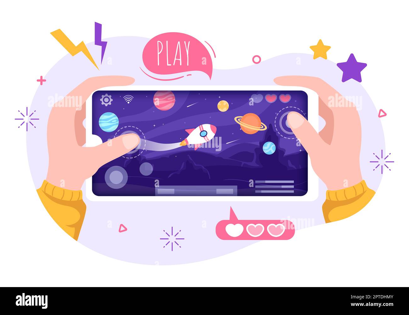 Video Game with Kids Playing Gamepad Controllers Fighting Console on ...