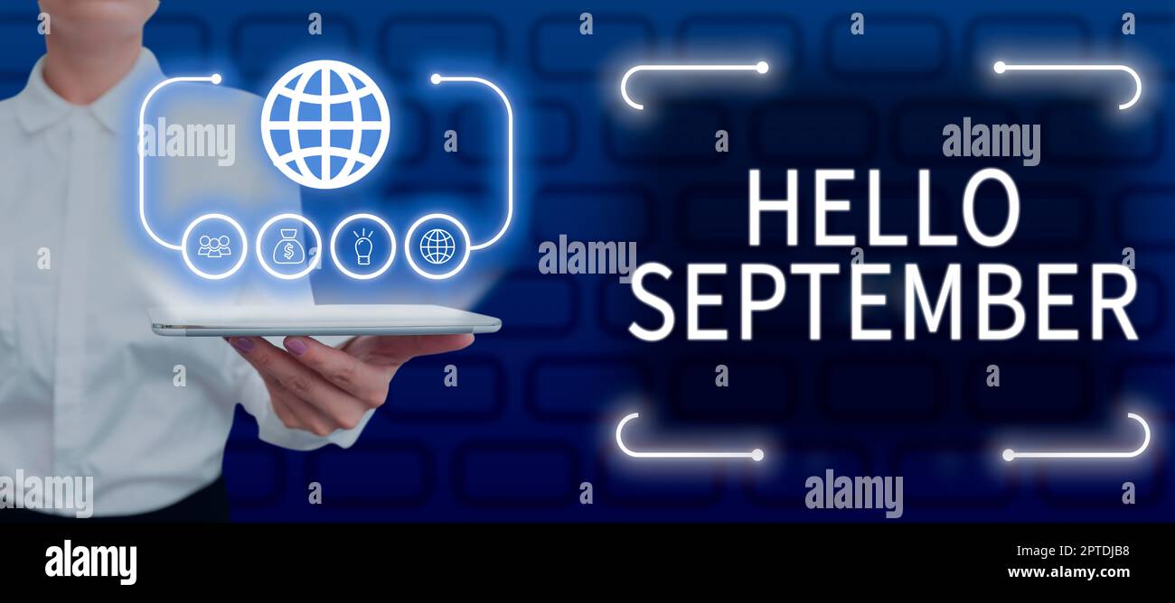 Handwriting text Hello September, Business approach greeting used in ...