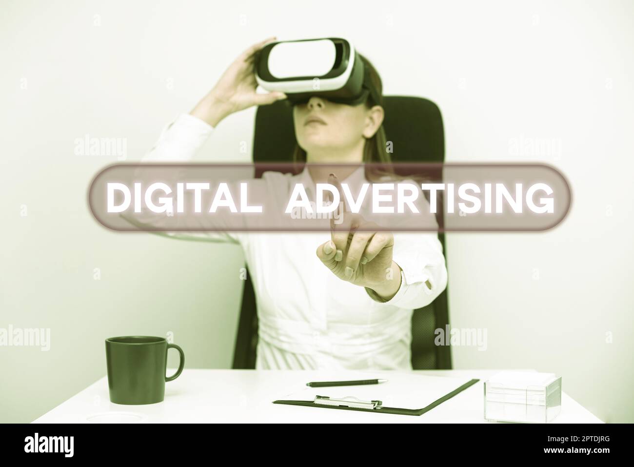 Text caption presenting Digital Advertising, Internet Concept Group of ...