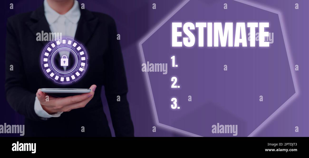 Handwriting text Estimate, Word for calculate or assess approximately ...