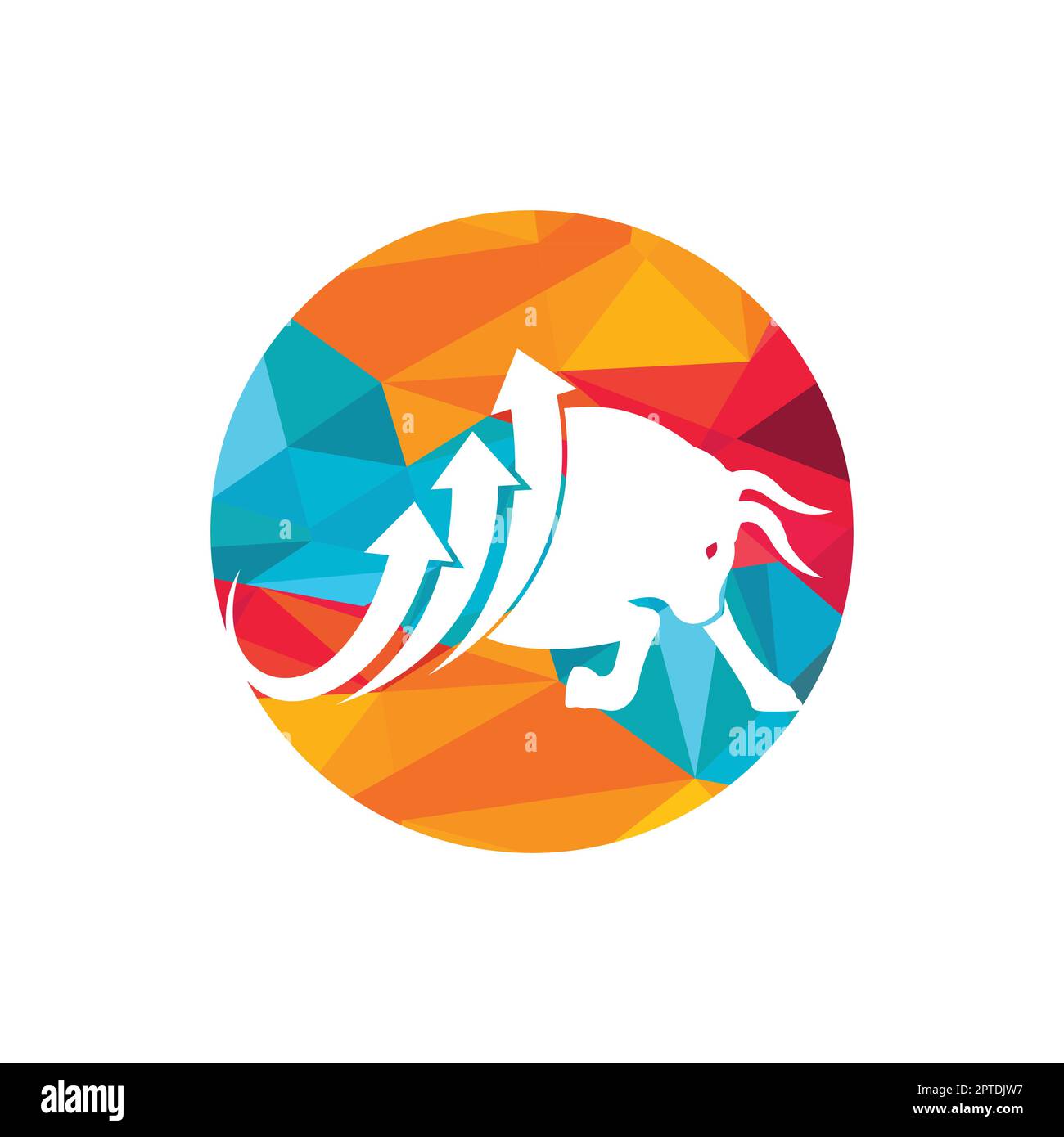 Financial bull logo design. Trade Bull Chart, finance logo. Economy ...