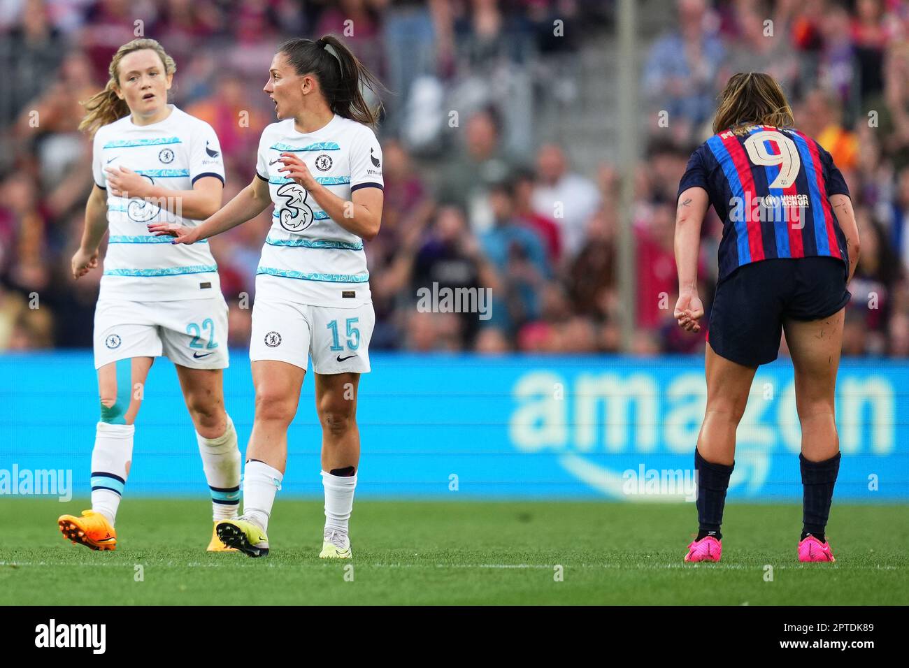 Barcelona, Spain. April 27, 2023 Erin Cuthbert and Eve Perisset of ...