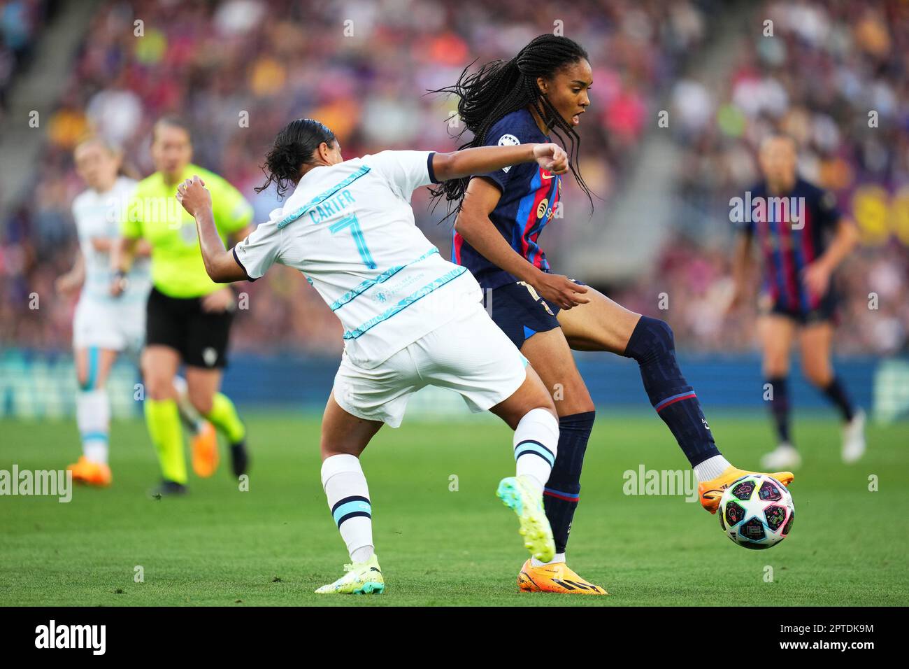 Barcelona, Spain. April 27, 2023 Salma Paralluelo of FC Barcelona and ...