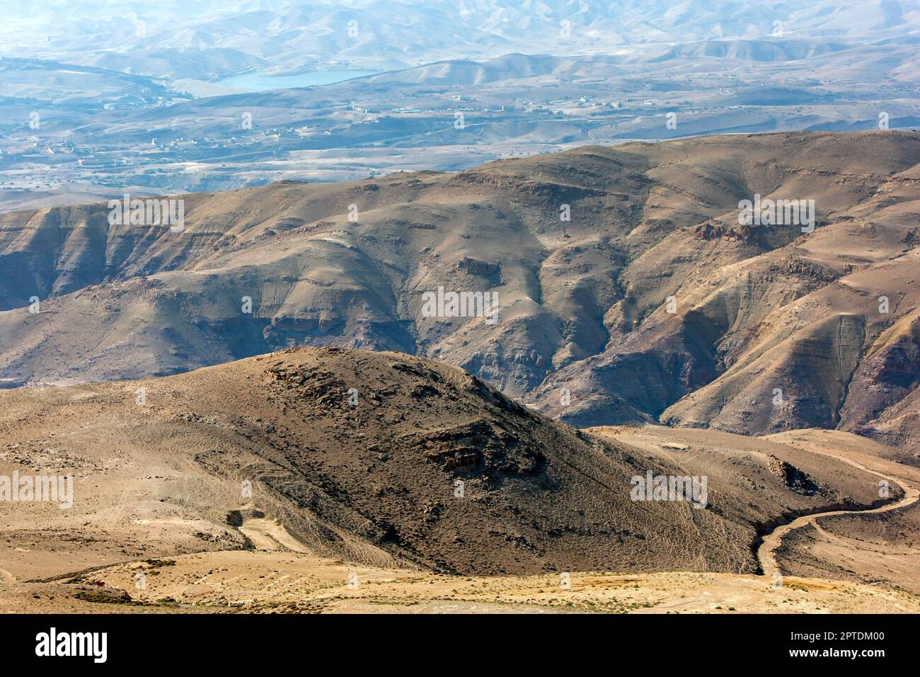 A view from Mt Nebo in Jordan overlooking the Holy Lands of the Middle ...