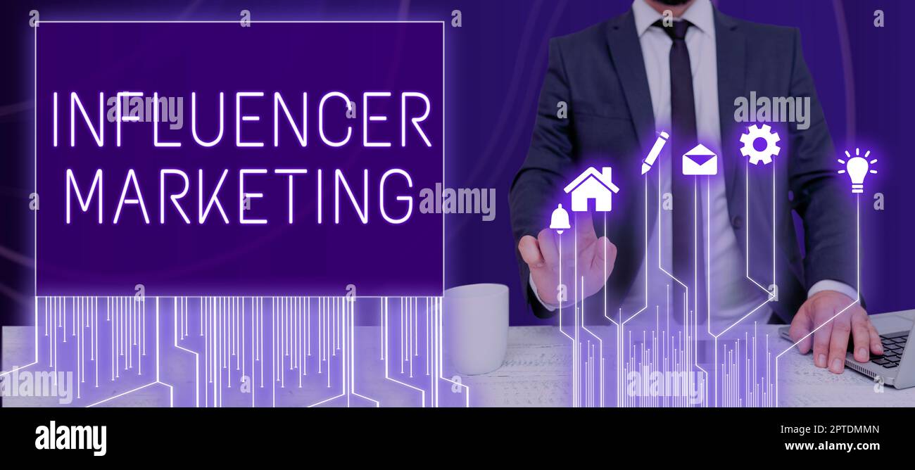 Hand writing sign Influencer Marketing, Business showcase Endorser who ...