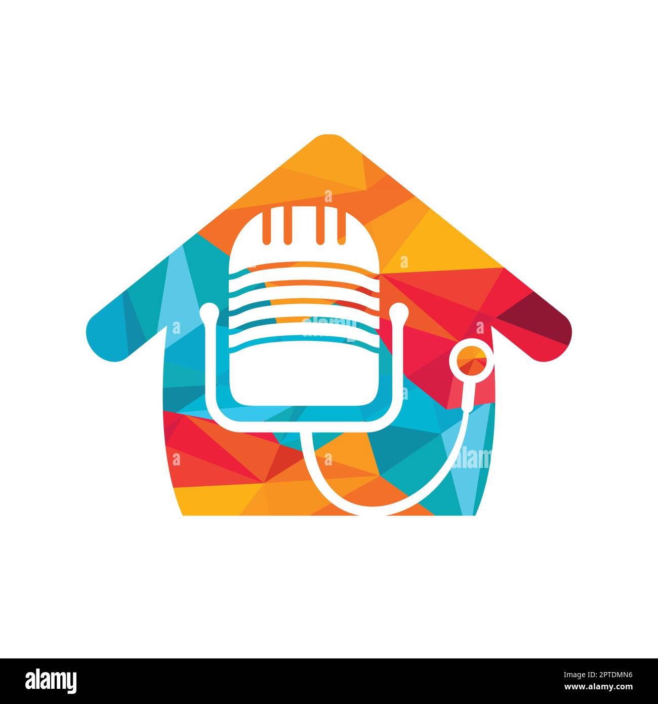 Doctor podcast vector logo design. Stethoscope and microphone ...