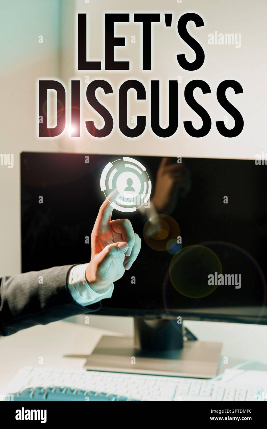 Conceptual caption Let S Discuss, Business concept Permit to Talk Open ...