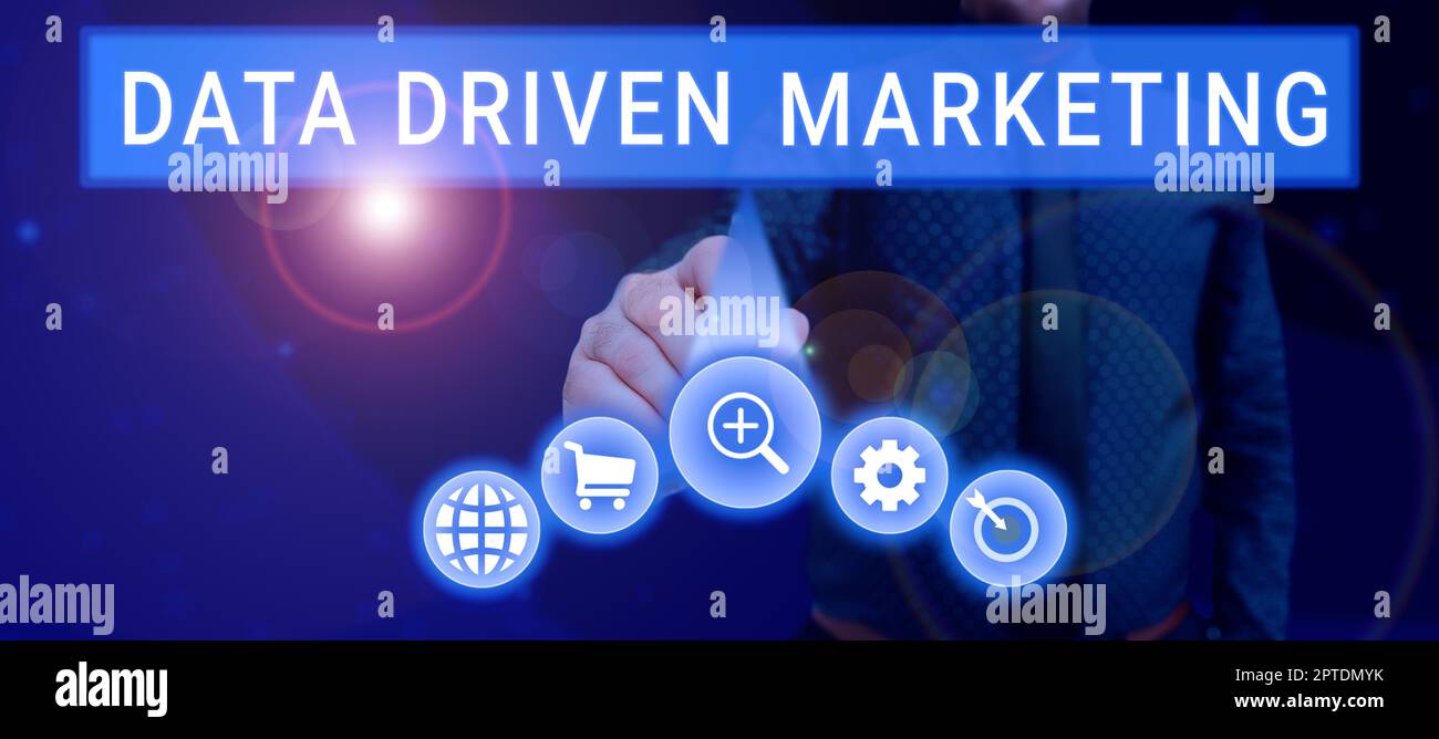 Text sign showing Data Driven Marketing, Concept meaning Strategy built ...