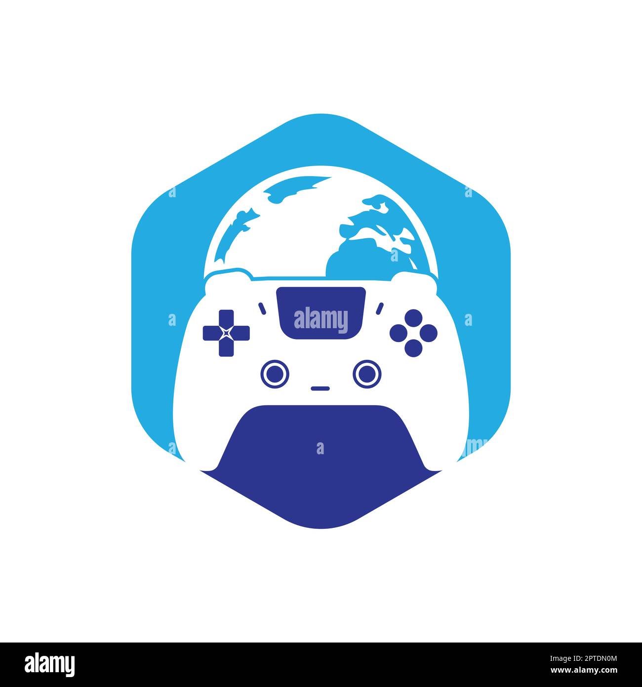 Game world vector logo design. Globe and game console vector icon logo ...