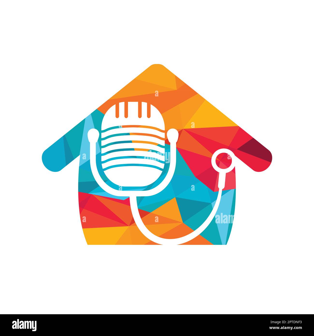 Doctor podcast vector logo design. Stethoscope and microphone ...