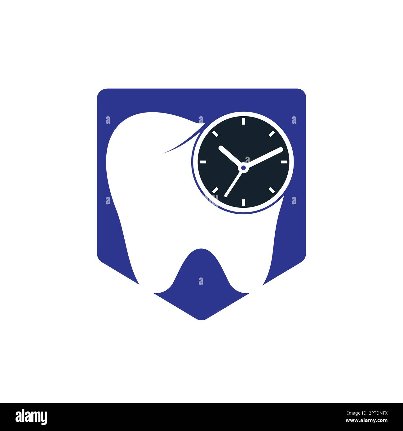 Dental time vector logo design template. Human tooth and clock icon ...
