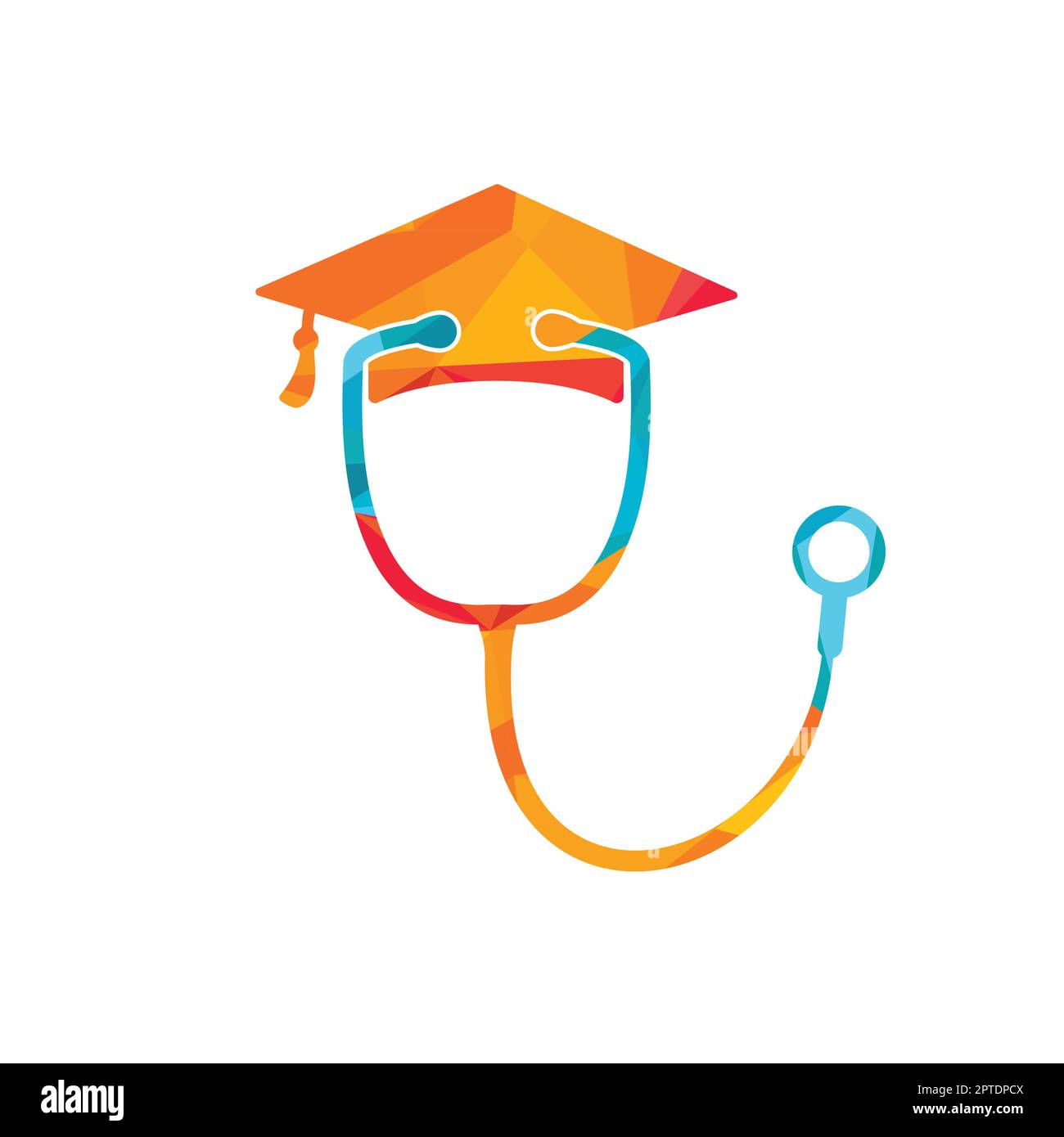 Medical student vector logo template. Graduation cap combined with ...