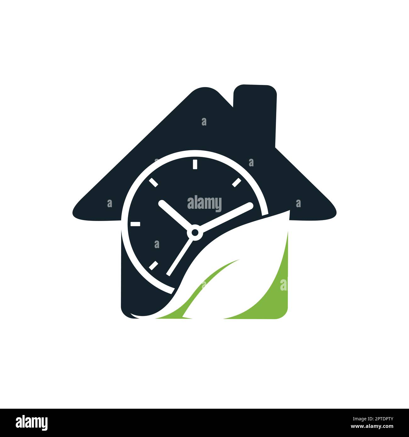 Nature time vector logo design. Vector clock and leaf logo combination ...