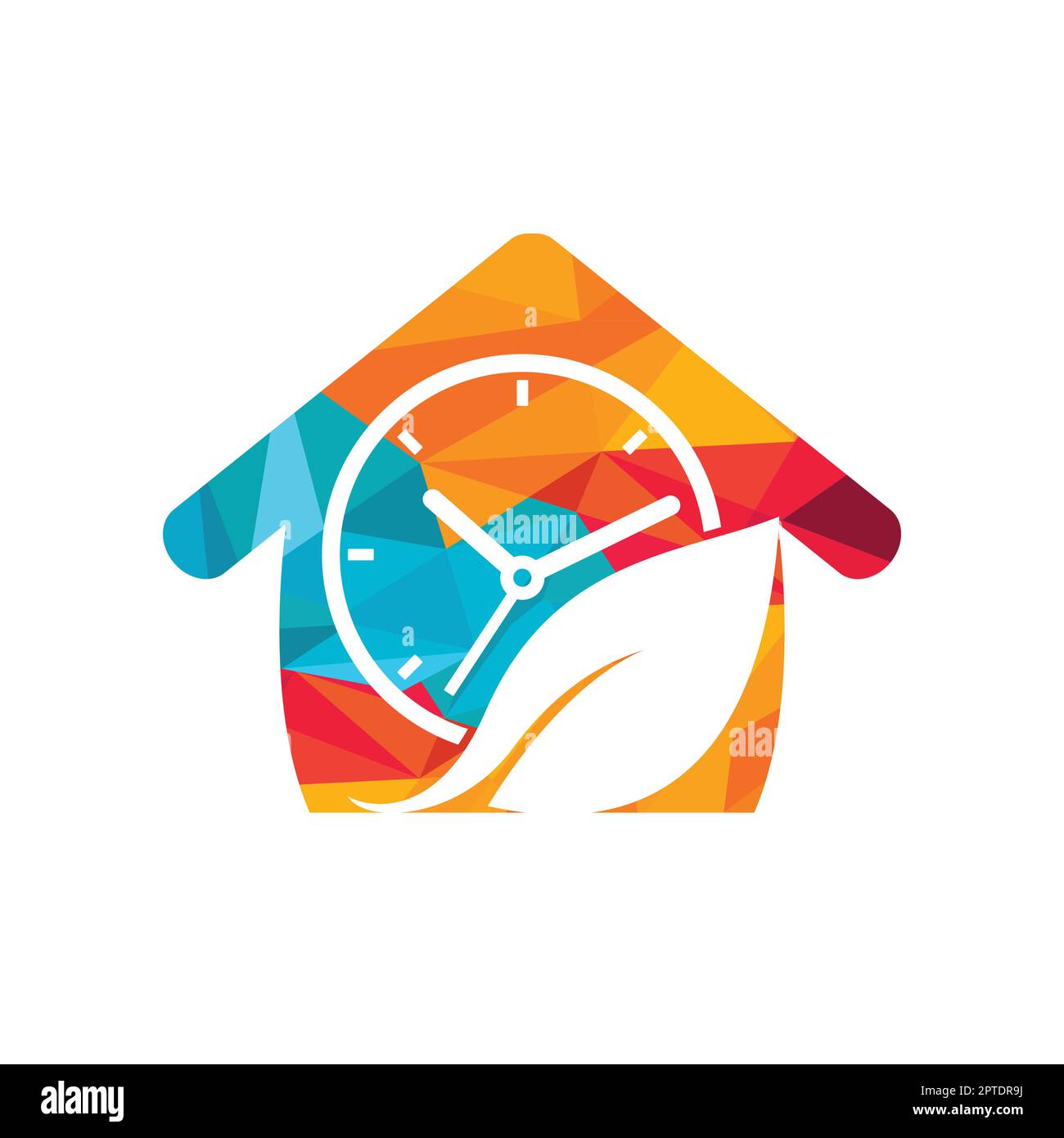 Nature time vector logo design. Vector clock and leaf logo combination ...