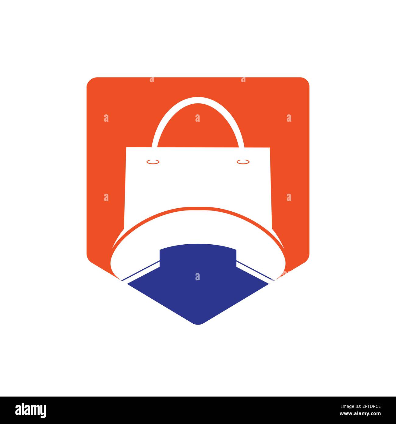 Call store vector logo design template. Shopping bag with handset icon ...