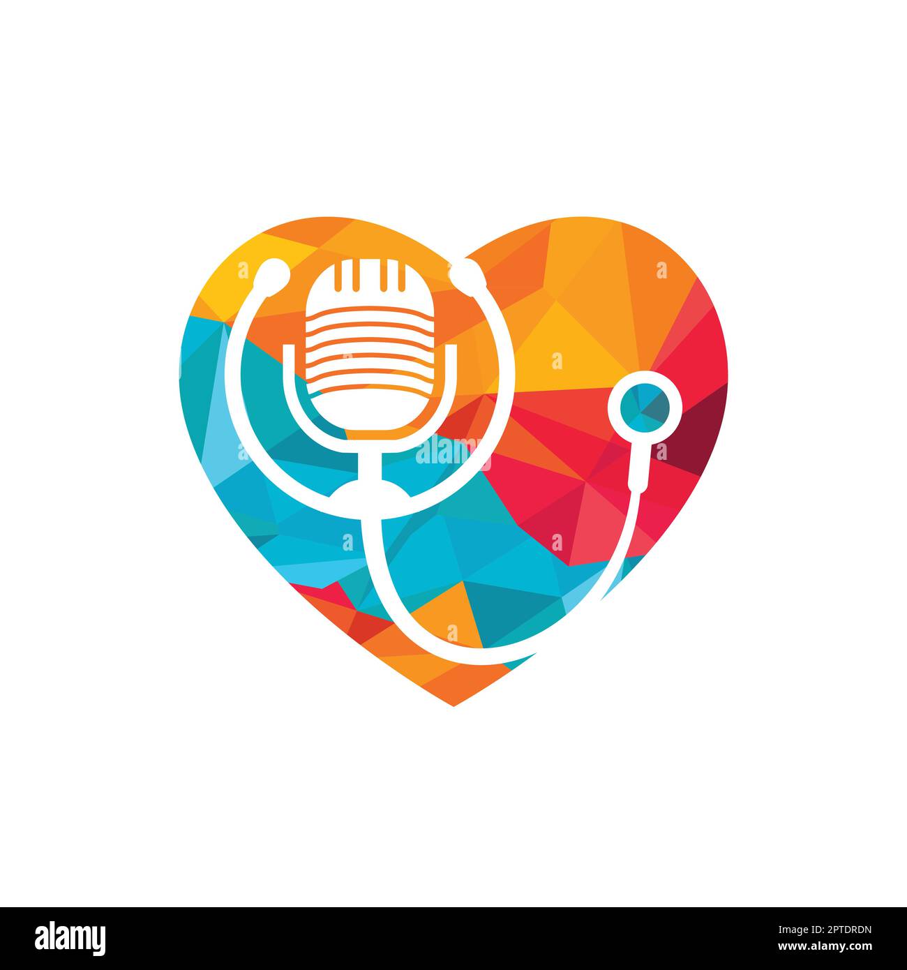Doctor podcast vector logo design. Stethoscope and microphone ...