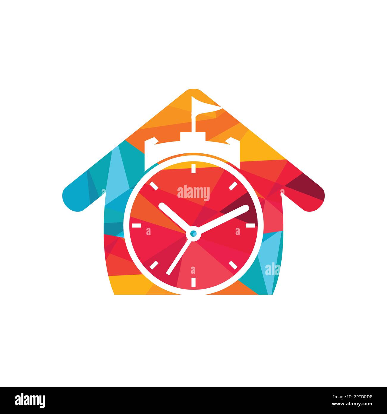 Clock castle vector logo design Stock Vector Image & Art - Alamy