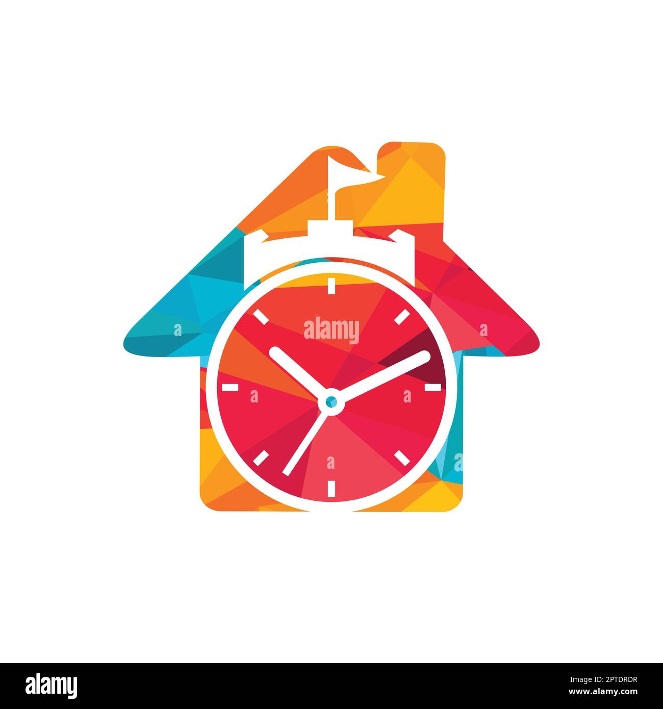 Clock castle vector logo design Stock Vector Image & Art - Alamy