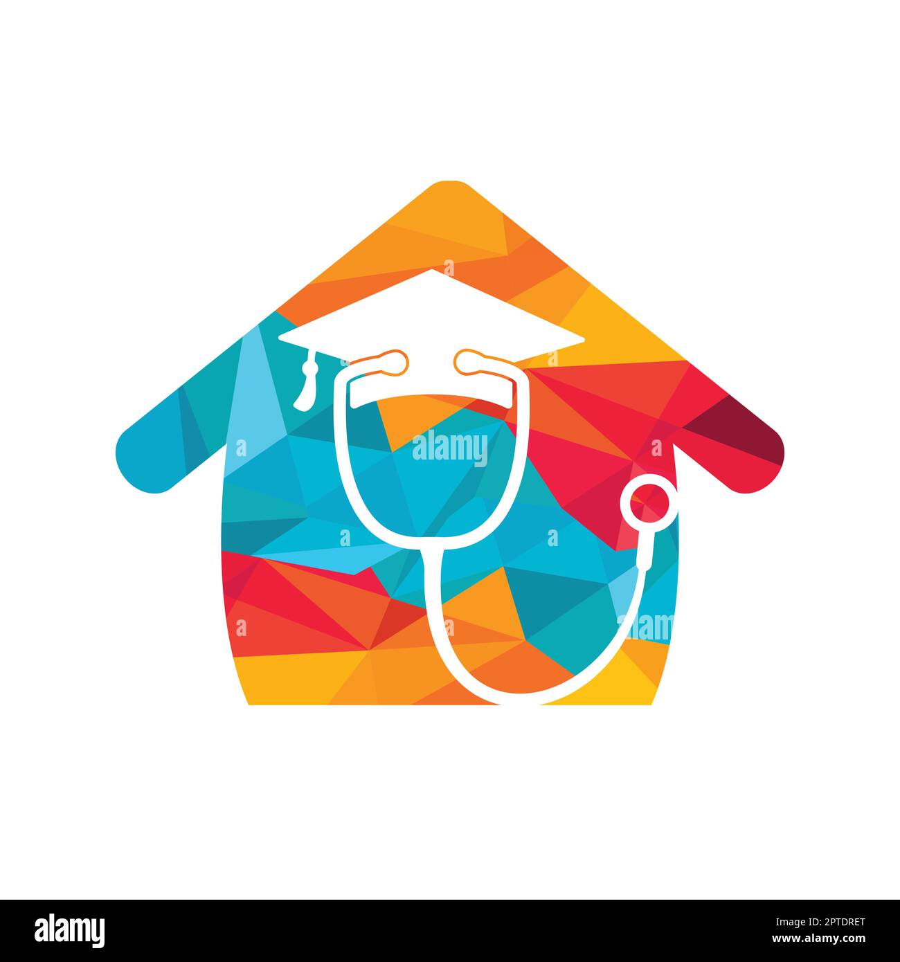 Medical student vector logo template. Graduation cap combined with ...