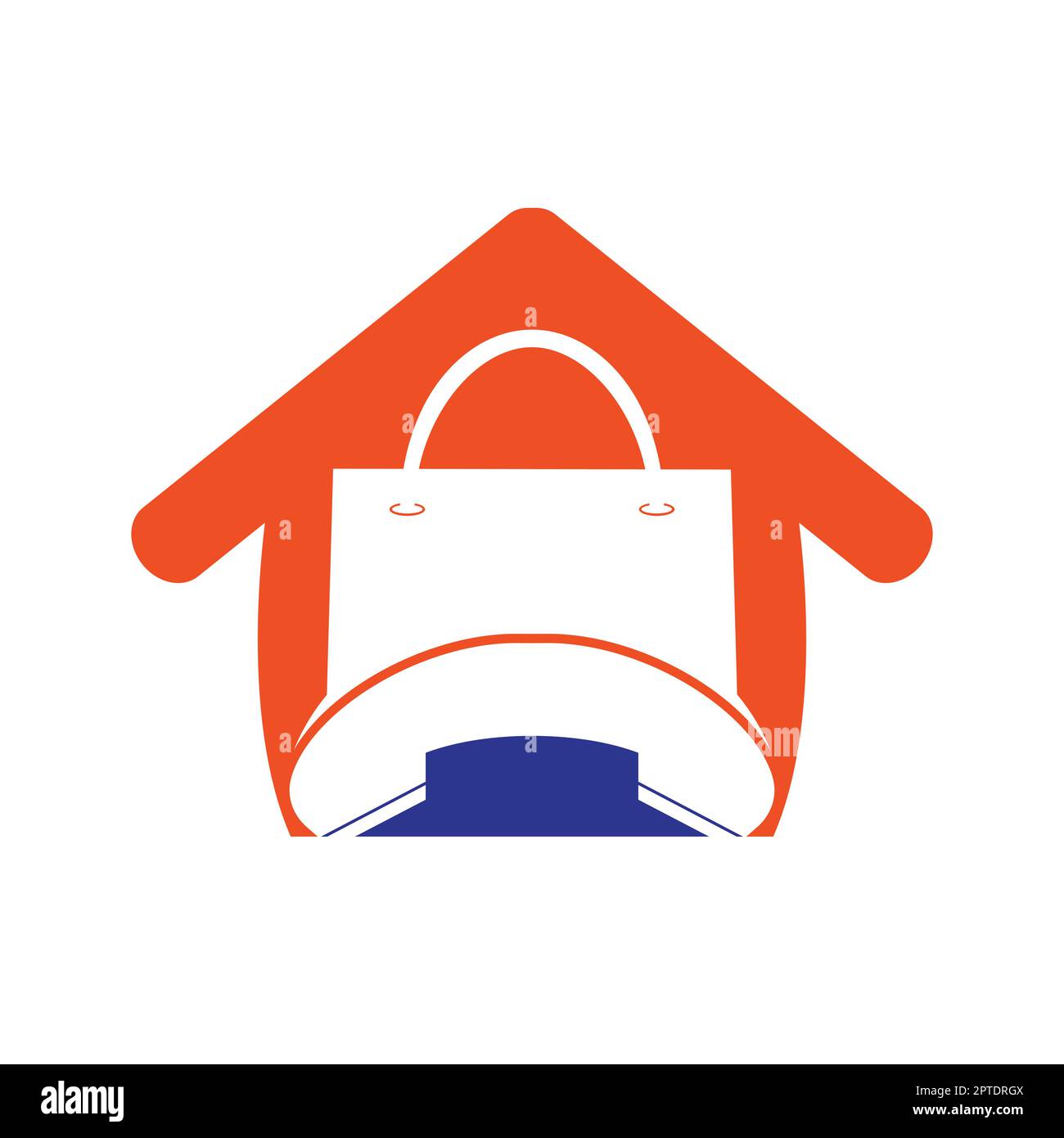 Call store vector logo design template. Shopping bag with handset icon ...