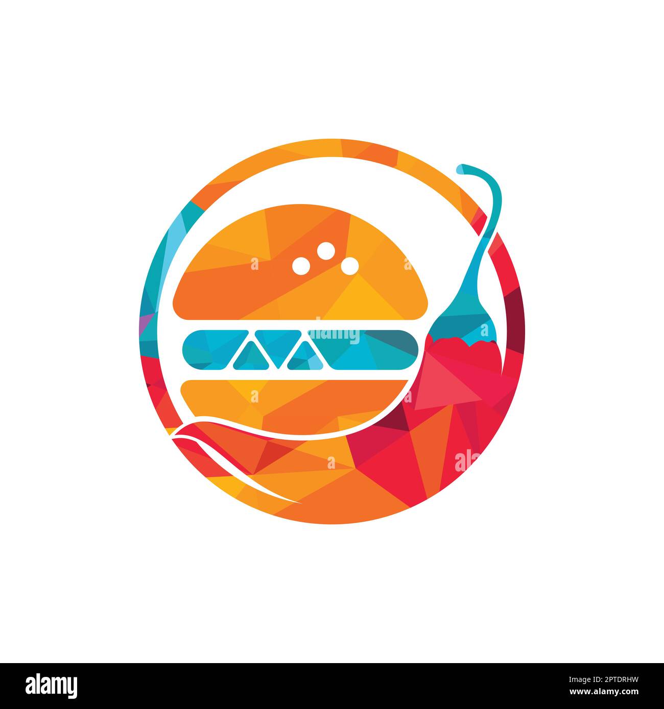 Spicy burger vector logo design. Chili and burger icon logo design ...