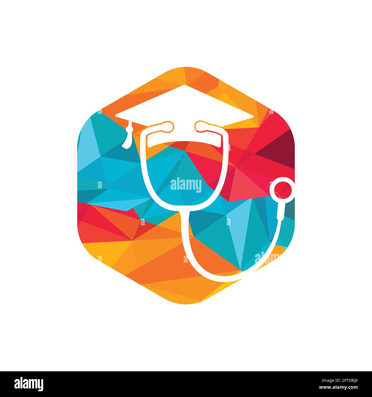 Medical student vector logo template. Graduation cap combined with ...
