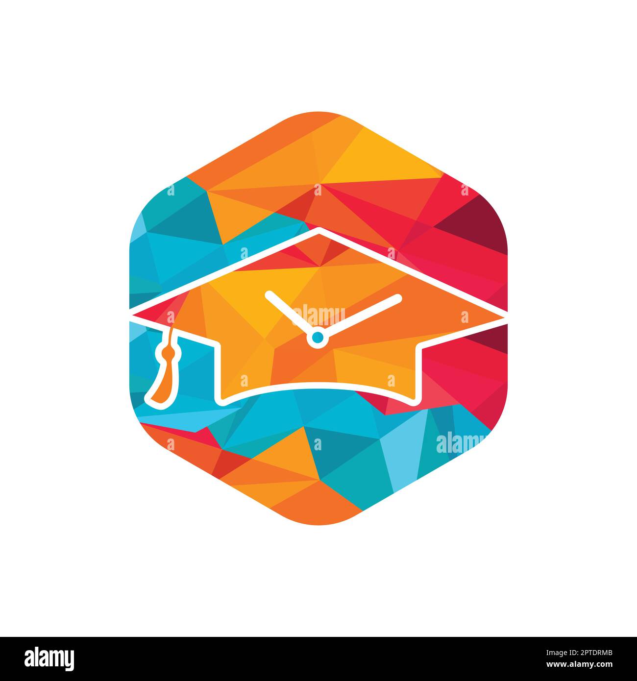 Study time vector logo design. Graduation hat with clock icon design ...
