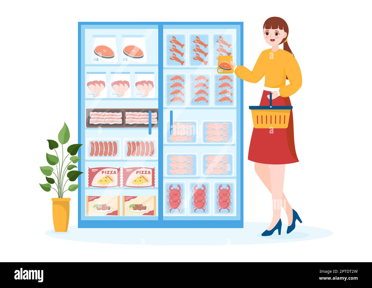 Frozen Food Store with Products Vacuumed using Foil and Pouch Packaging ...