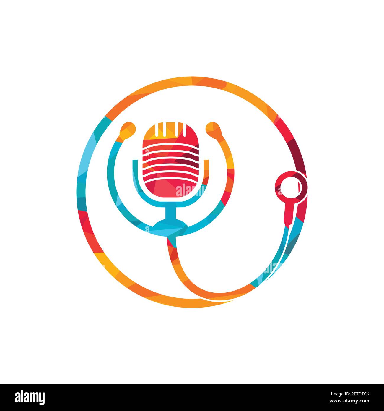 Doctor podcast vector logo design. Stethoscope and microphone ...