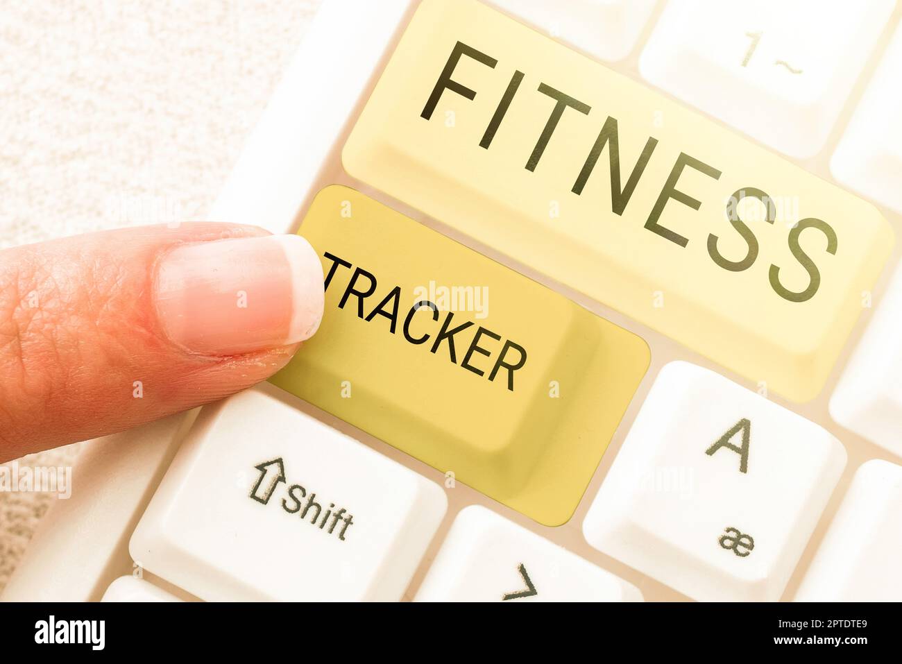 Inspiration showing sign Fitness Tracker, Business idea a monitoring device that records any ...