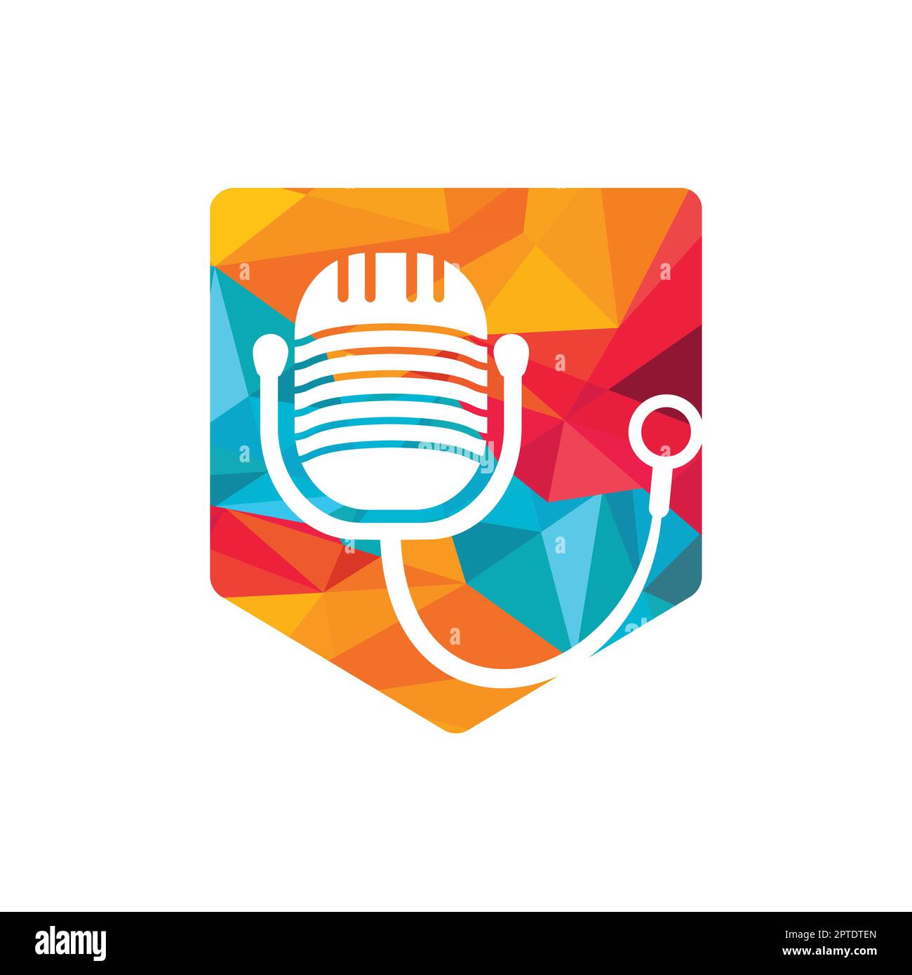 Doctor podcast vector logo design. Stethoscope and microphone ...