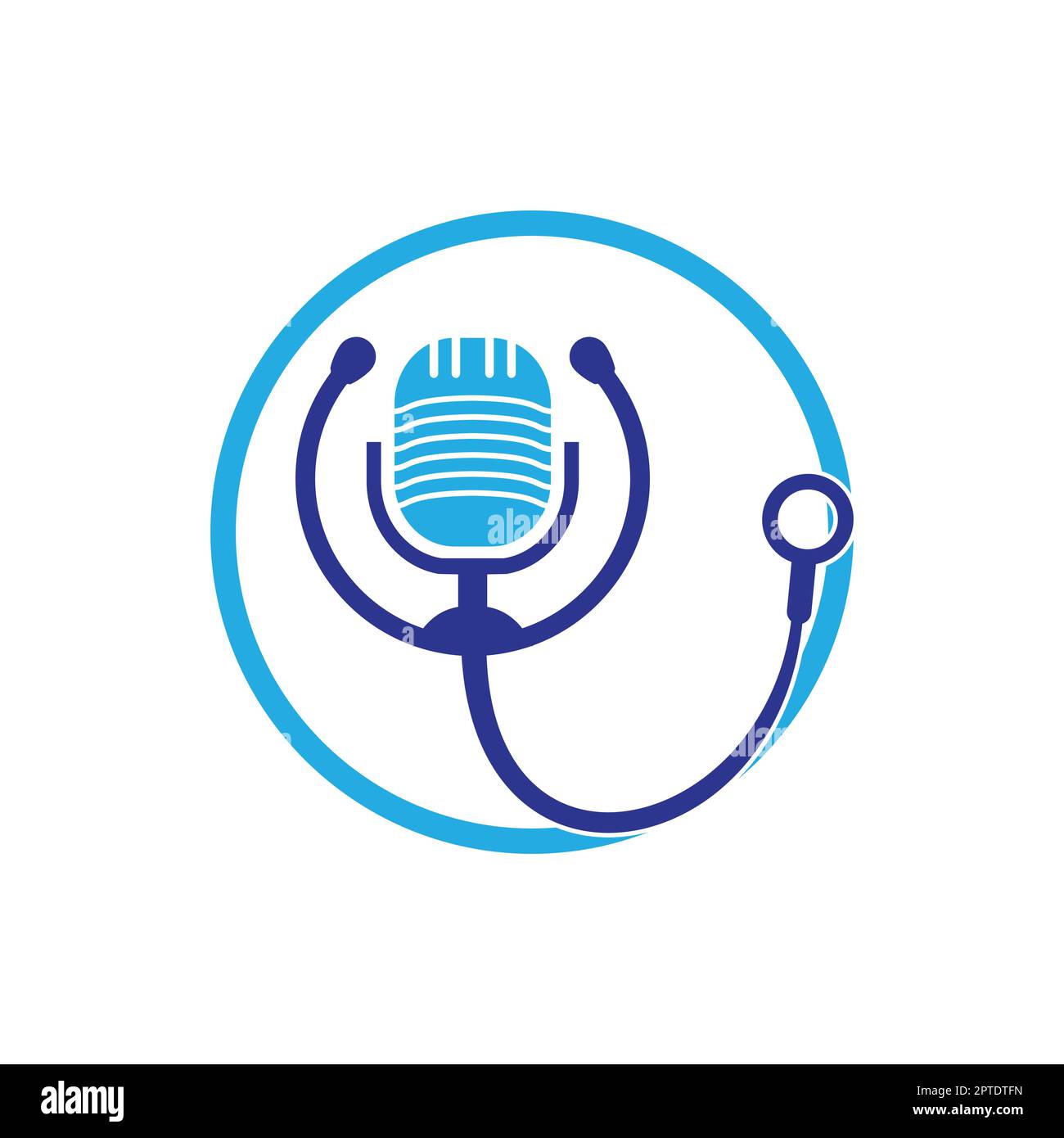 Doctor podcast vector logo design. Stethoscope and microphone ...