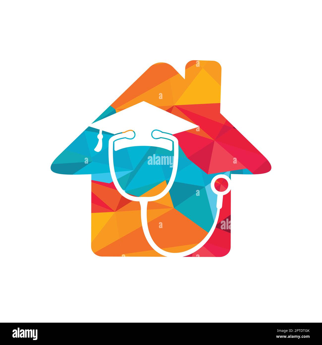 Medical student vector logo template. Graduation cap combined with ...