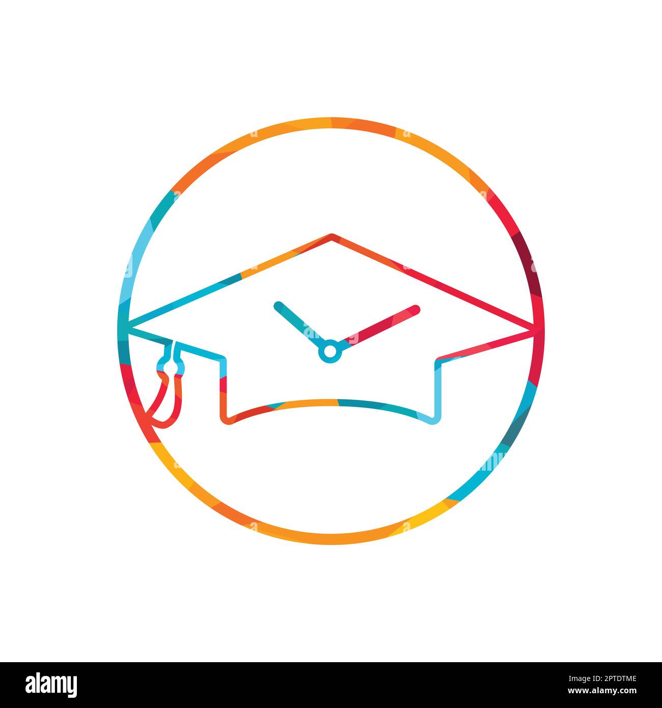 Study time vector logo design. Graduation hat with clock icon design ...