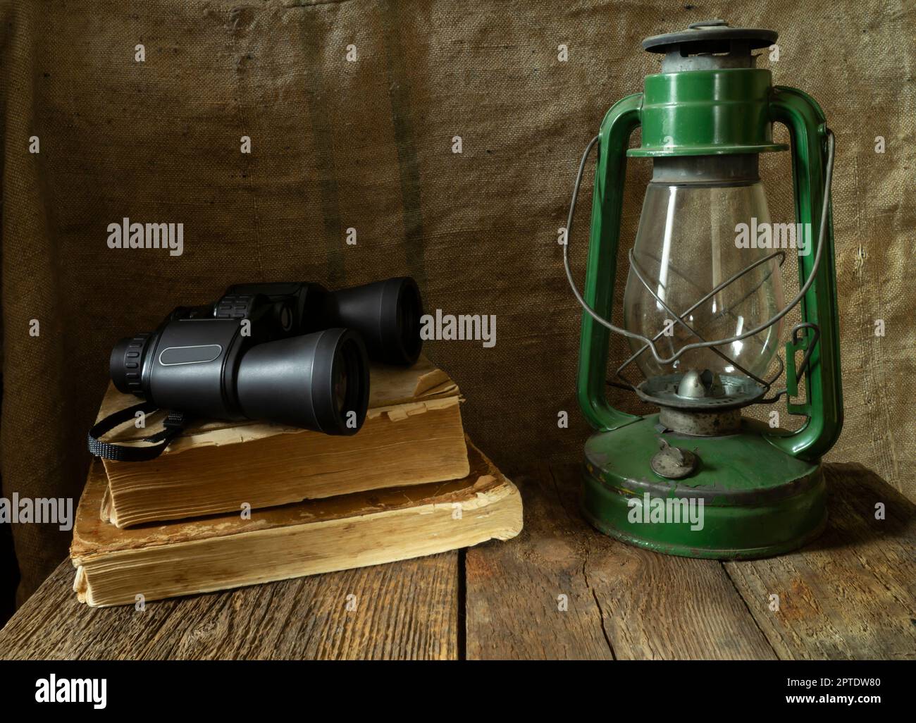 Old objects on a wooden table. Still life of old things on the ...