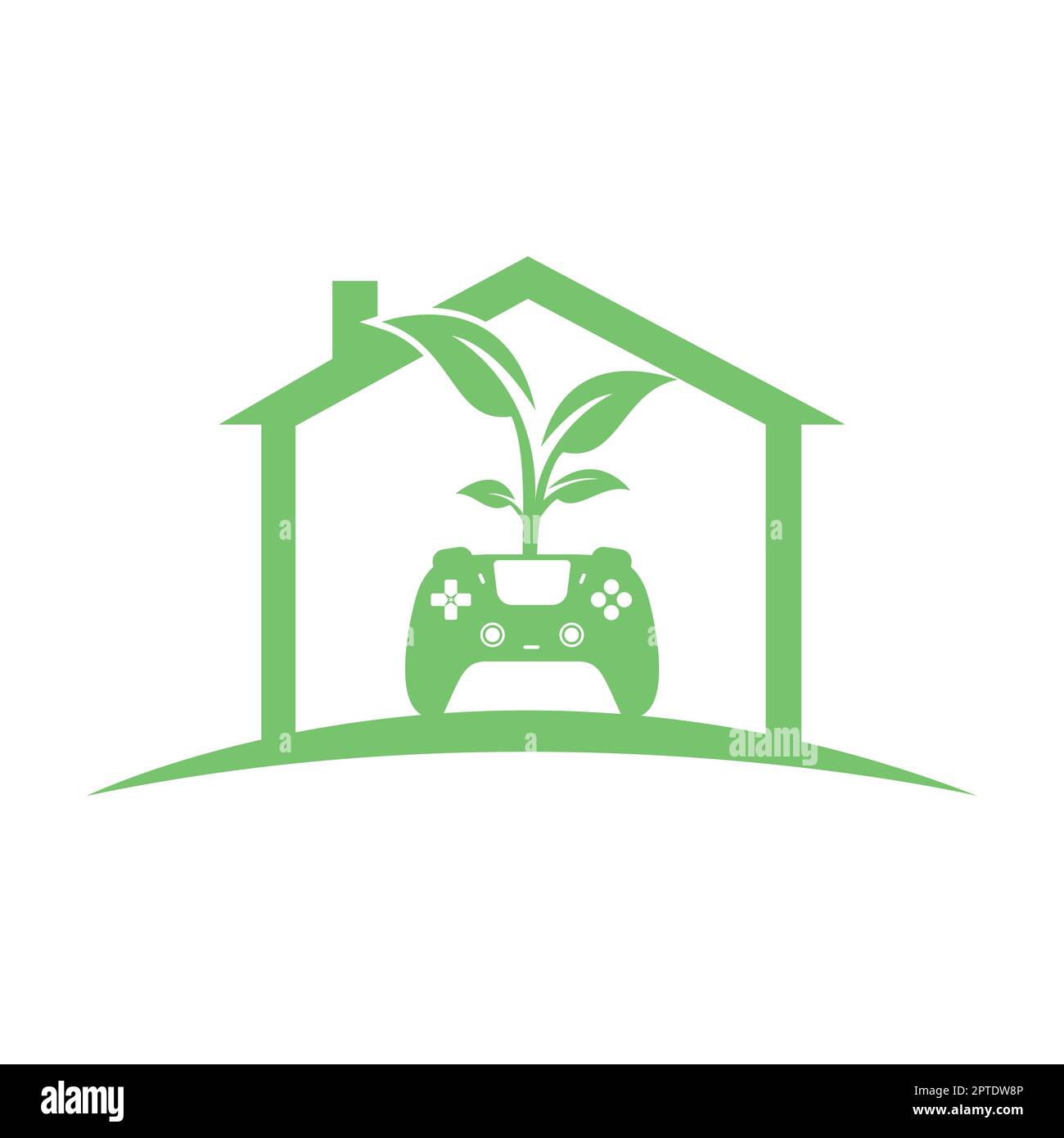Eco game vector logo design. Green gamepad fresh leaf nature logo ...