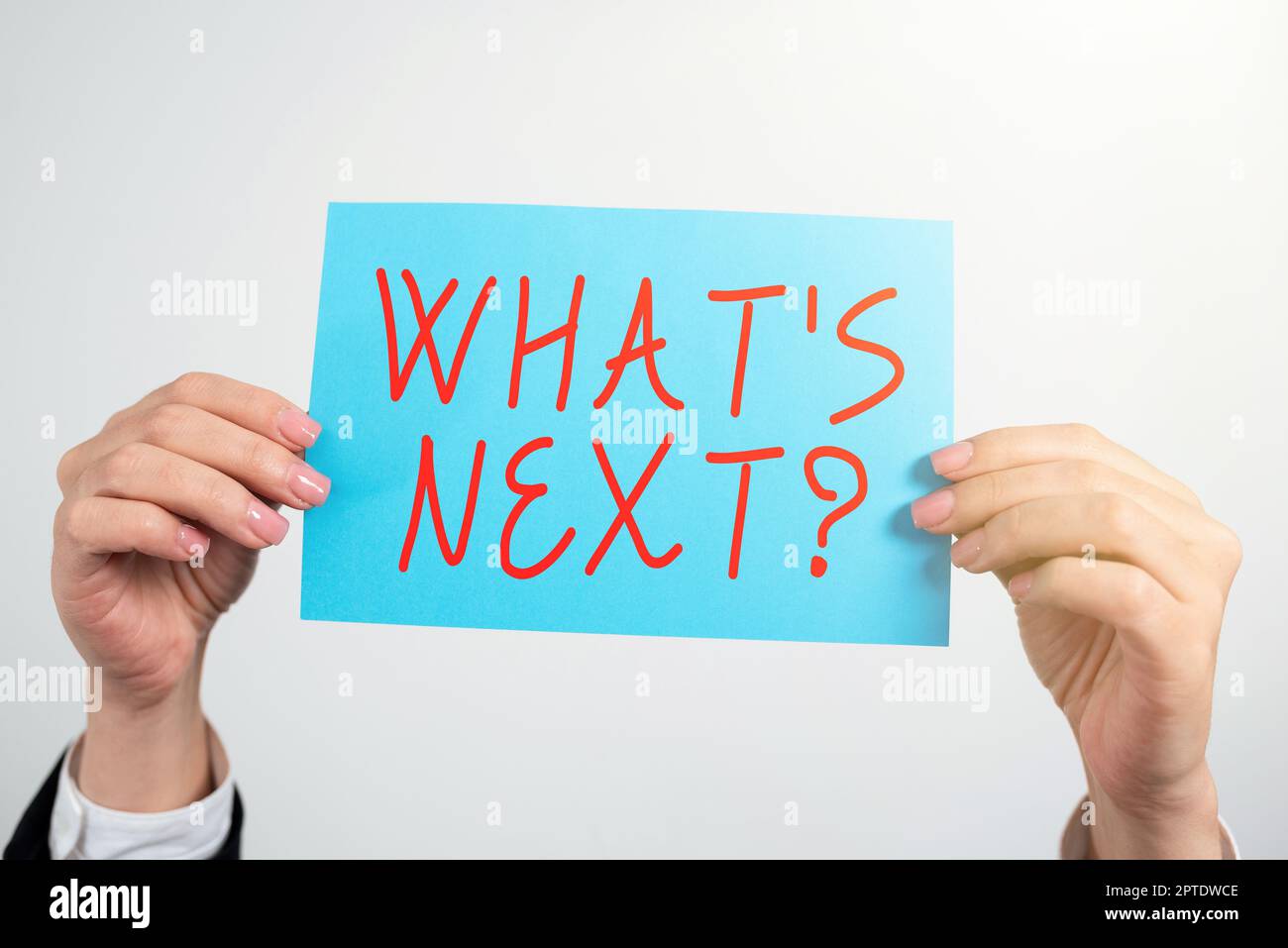 Text showing inspiration Whats Next Question, Business idea Expecting ...