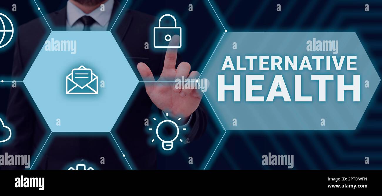Text sign showing Alternative Health, Internet Concept medical ...