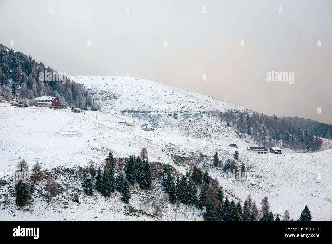 Mount Grappa winter landscape. Italian Alps beautiful view Stock Photo ...