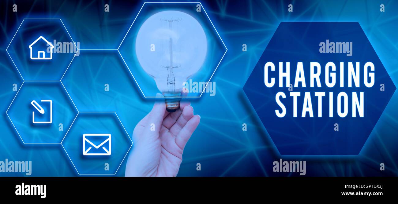 Conceptual caption Charging Station, Concept meaning places where ...