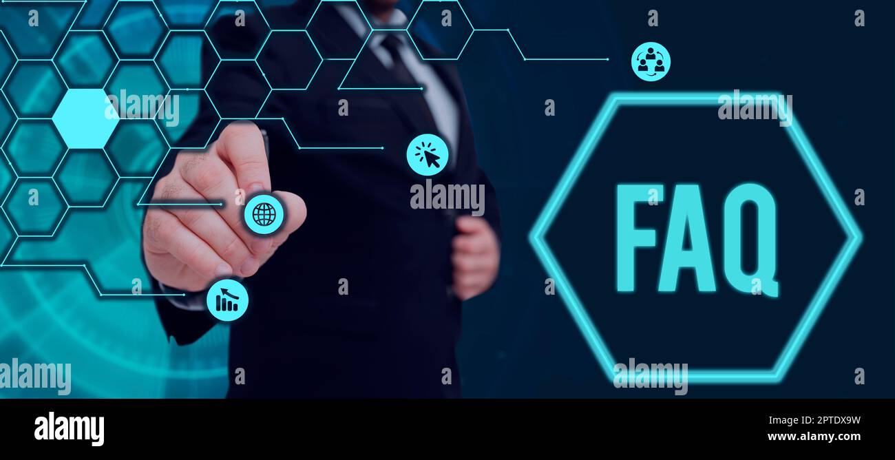 Conceptual caption Faq, Business showcase list of frequently asked ...