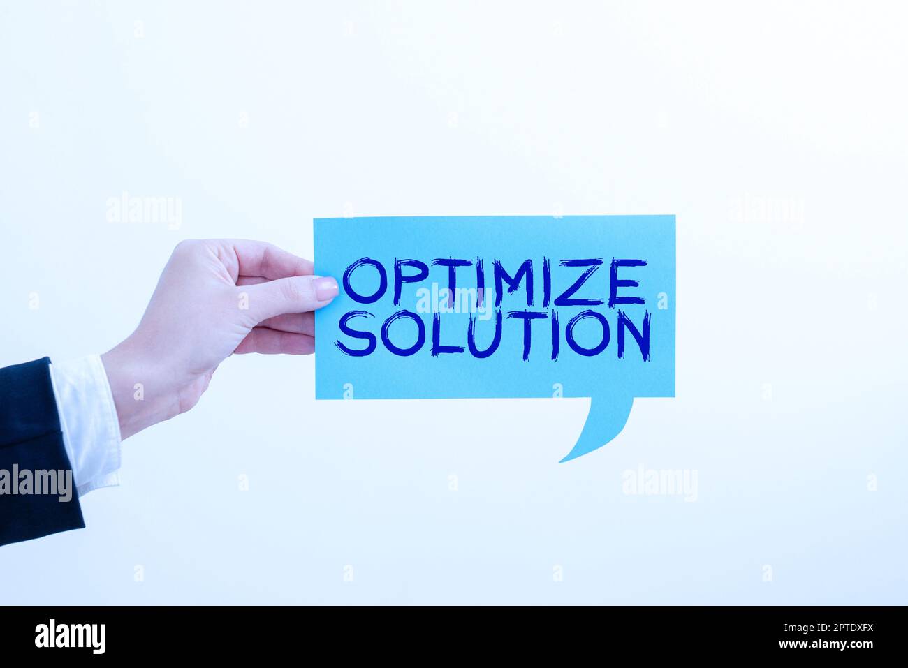 Hand writing sign Optimize Solution, Business overview process of ...