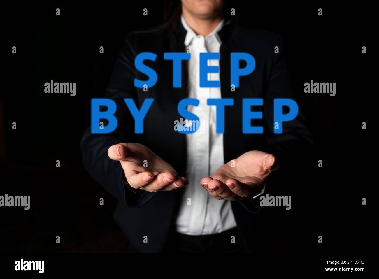 Sign displaying Step By Step, Business approach Slow progress Road to ...