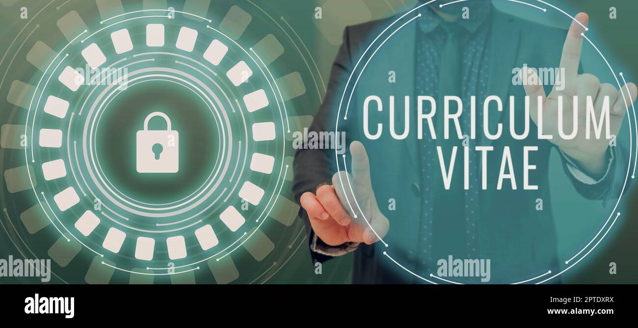 Writing displaying text Curriculum Vitae, Internet Concept a brief ...